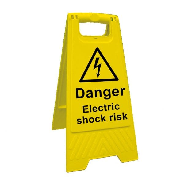 Danger electric shock risk sign - - Cestrian Signs