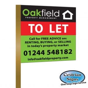 House or Flat To Let Sign - Cestrian Signs