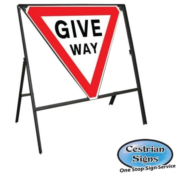 Pedestrians left right stanchion sign | Cestrian Signs