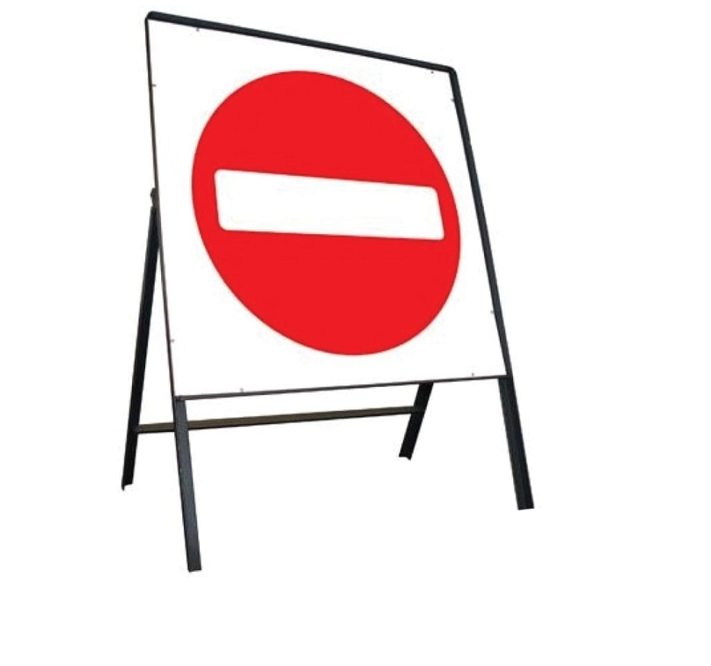 No Entry Stanchion Sign Complete - Cestrian Signs