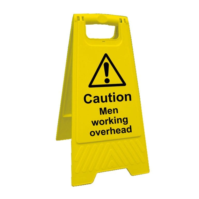 Caution Men Working Overhead A-Board Sign