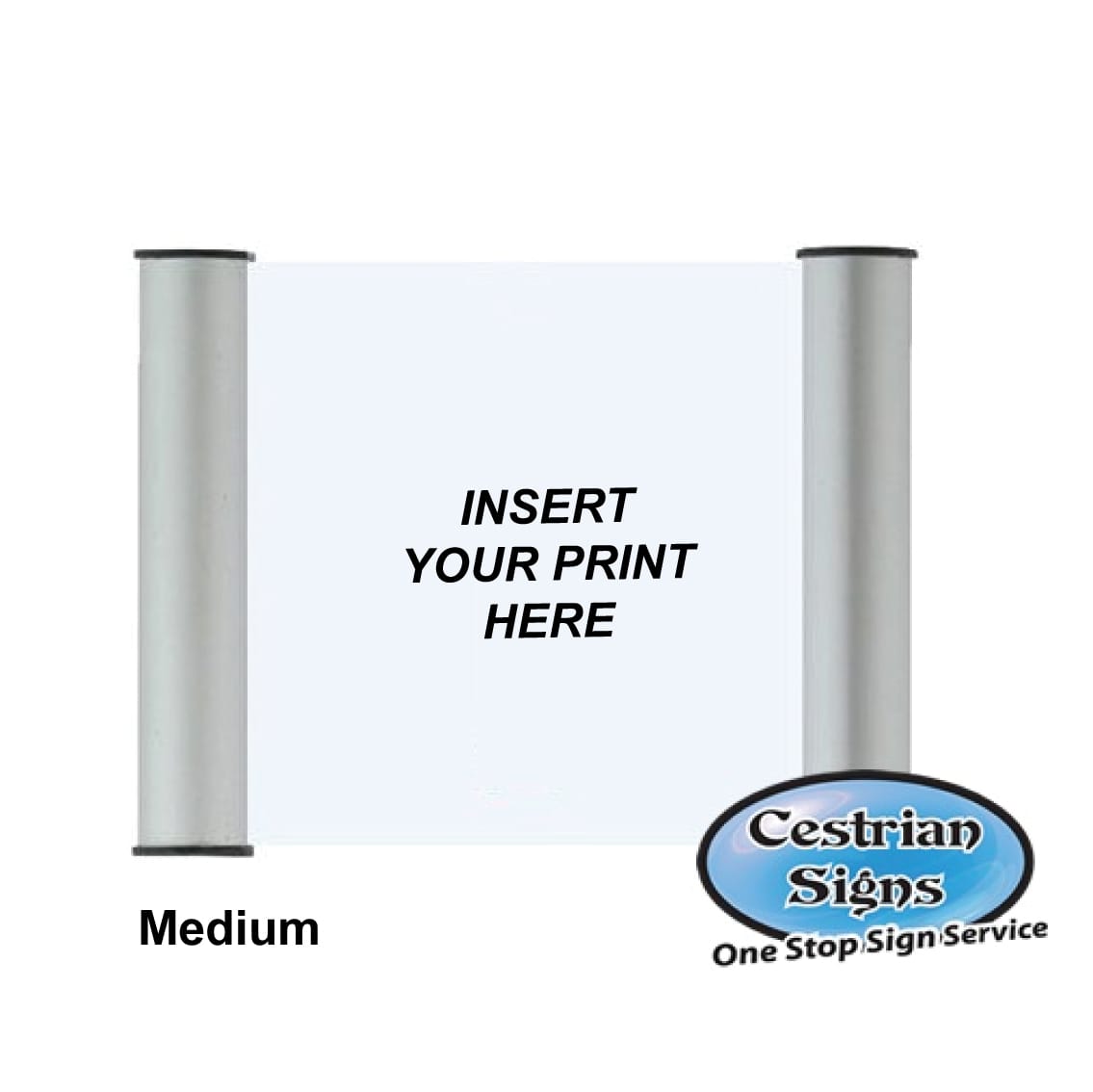 Office Name Plate Door Sign Medium Silver - Cestrian Signs