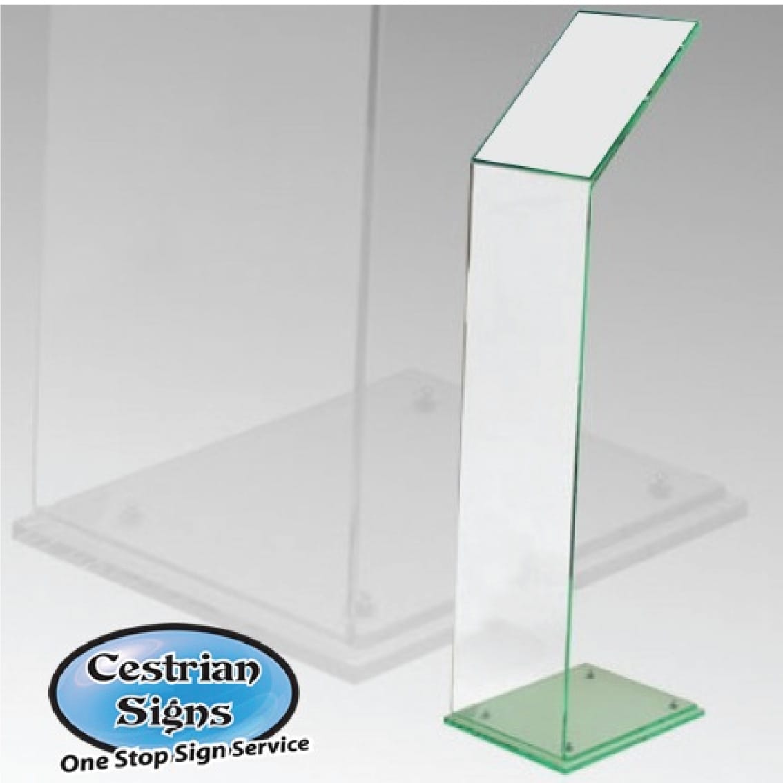 Menu Display Stand Translucent Green Acrylic | Cestrian Signs