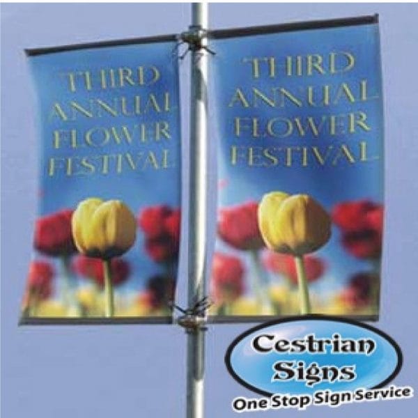 Mistral Double Sided Lamp Post Flag Display System - Cestrian Signs