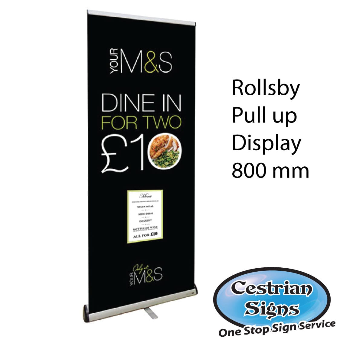 BUDGET Pull Up banner stand printed 800mm | Cestrian Signs