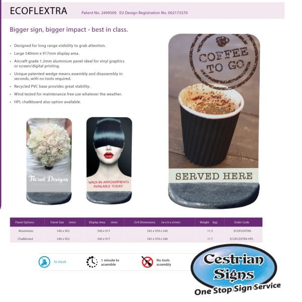Ecoflextra XL Ecoflex Pavement Sign - Cestrian Signs