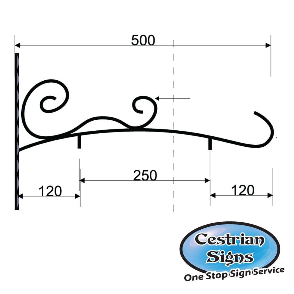 Projecting Hanging Shop Sign Bracket 9 500mm - Cestrian Signs