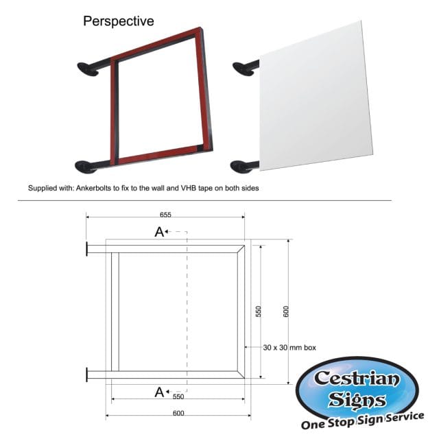 Projecting Fixed Shop Sign Bracket 400 to 800 mm - Cestrian Signs