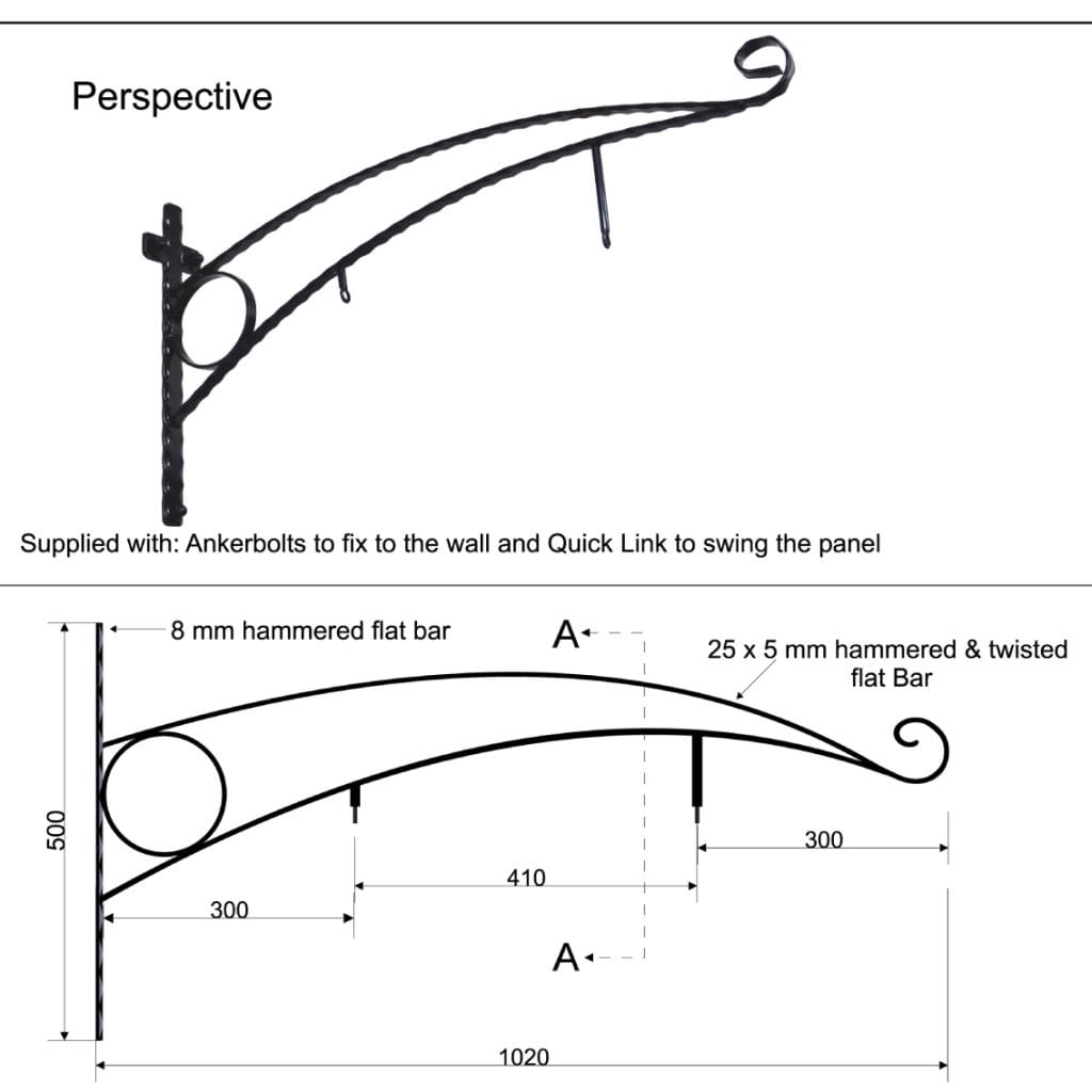 Projecting Hanging Shop Sign Bracket 15 1020mm - Cestrian Signs
