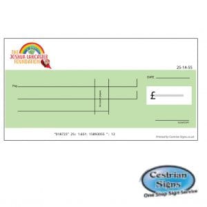 Big cheque for charity Reusable - Cestrian Signs