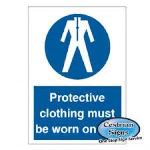 Protective clothing must be worn logo sign 400mm | Cestrian Signs