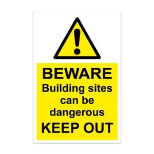 Danger Building site keep out signs 400mm x 600mm - - Cestrian Signs