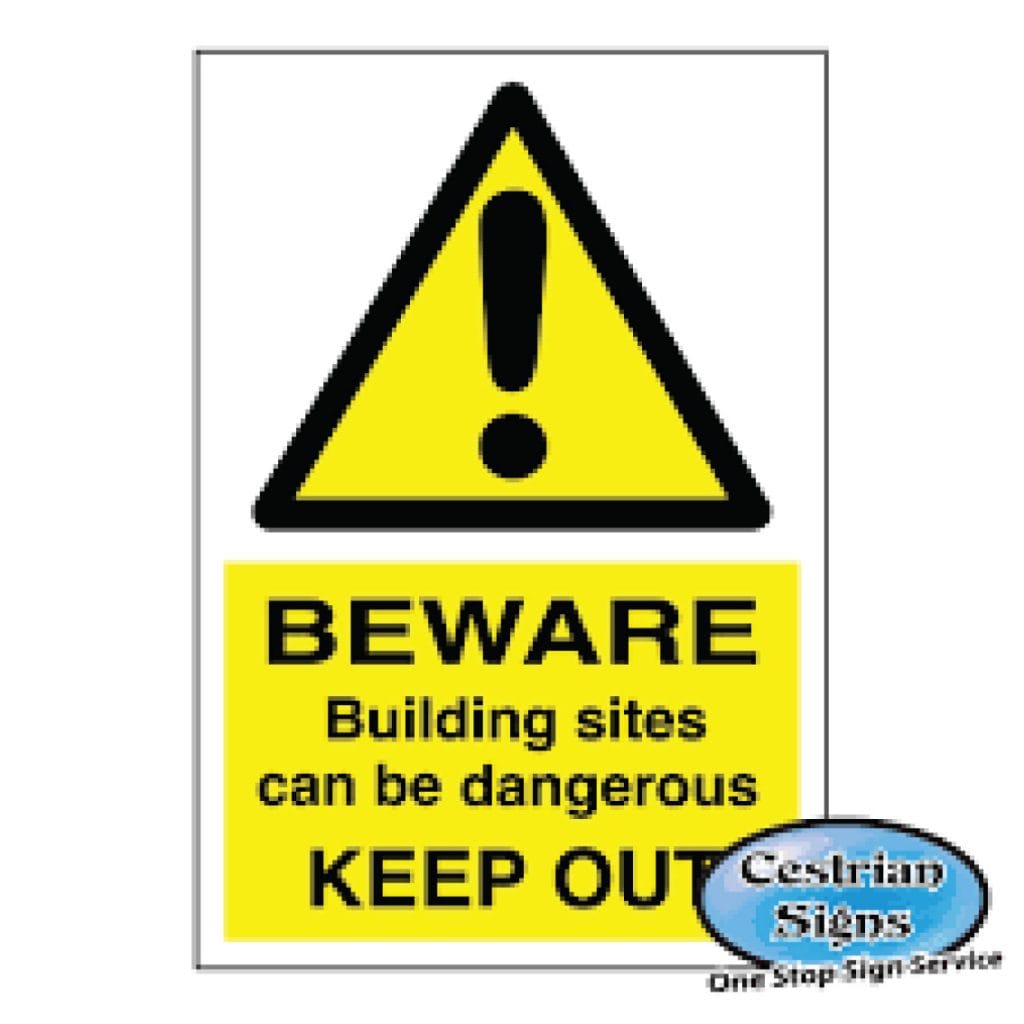 Danger Building site keep out signs 400mm x 600mm | Cestrian Signs