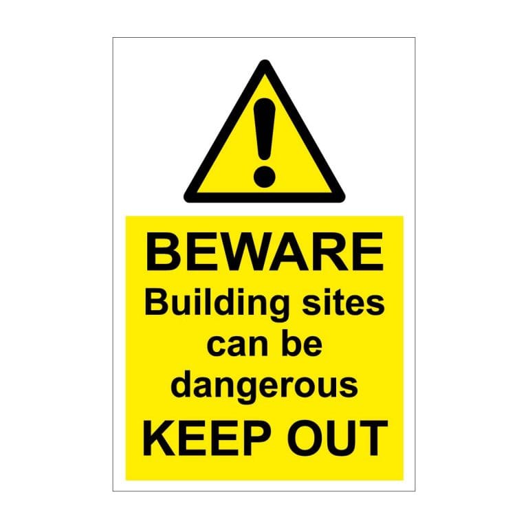 Danger Building site keep out signs 400mm x 600mm - - Cestrian Signs