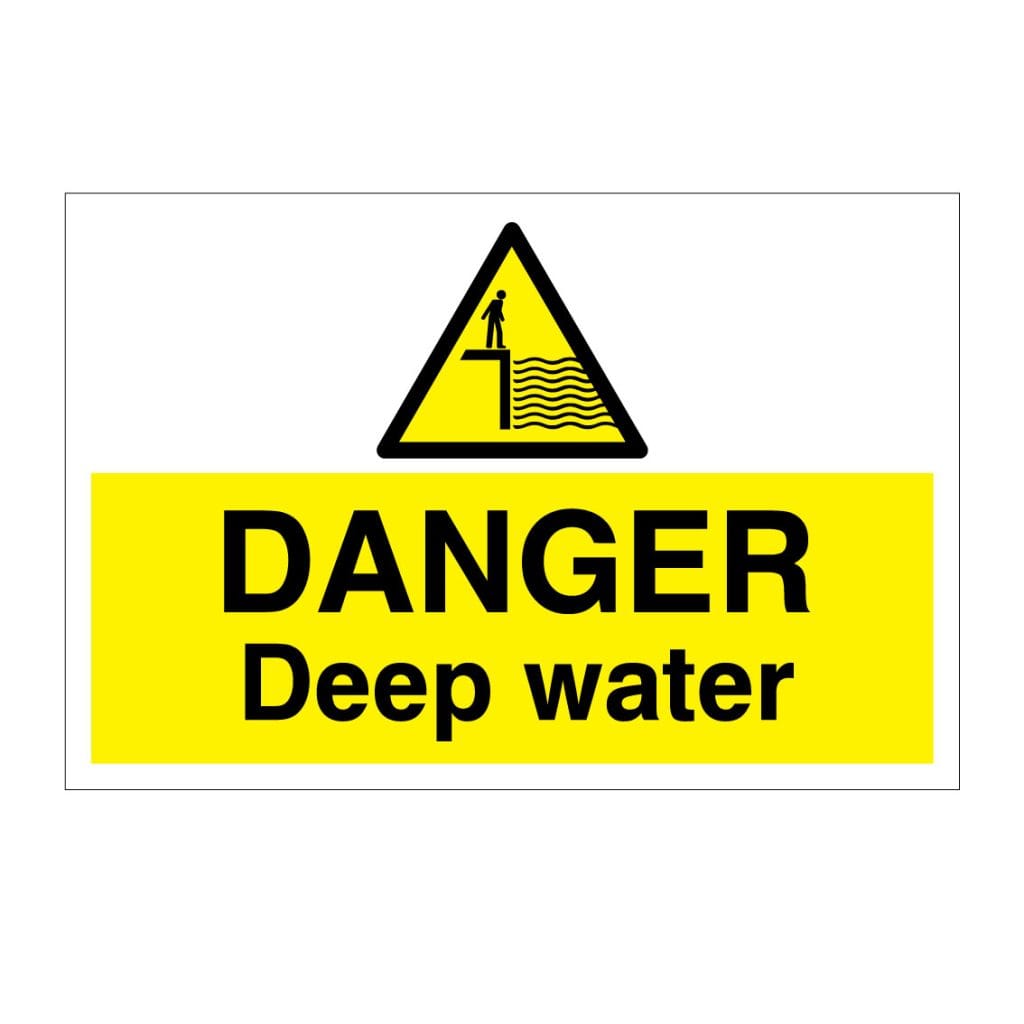 Danger Deep Water Sign on post | Cestrian Signs