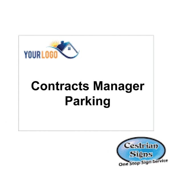 Contracts manager parking sign 600mm x 400mm - Cestrian Signs
