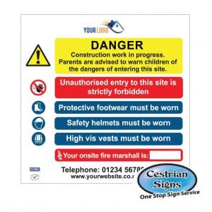Construction Health and Safety Site Entrance sign Cestrian Signs
