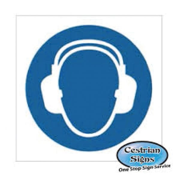 Ear protection logo signs 400mm x 400mm - Cestrian Signs
