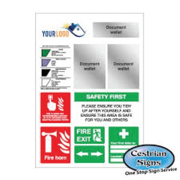 Fully Customised Fire board Sign 700mm x 900mm - Cestrian Signs