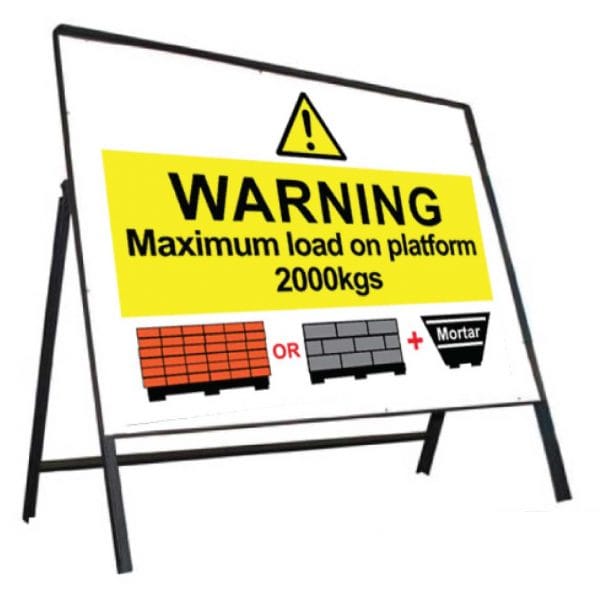 Max load on platform stanchion sign - Cestrian Signs