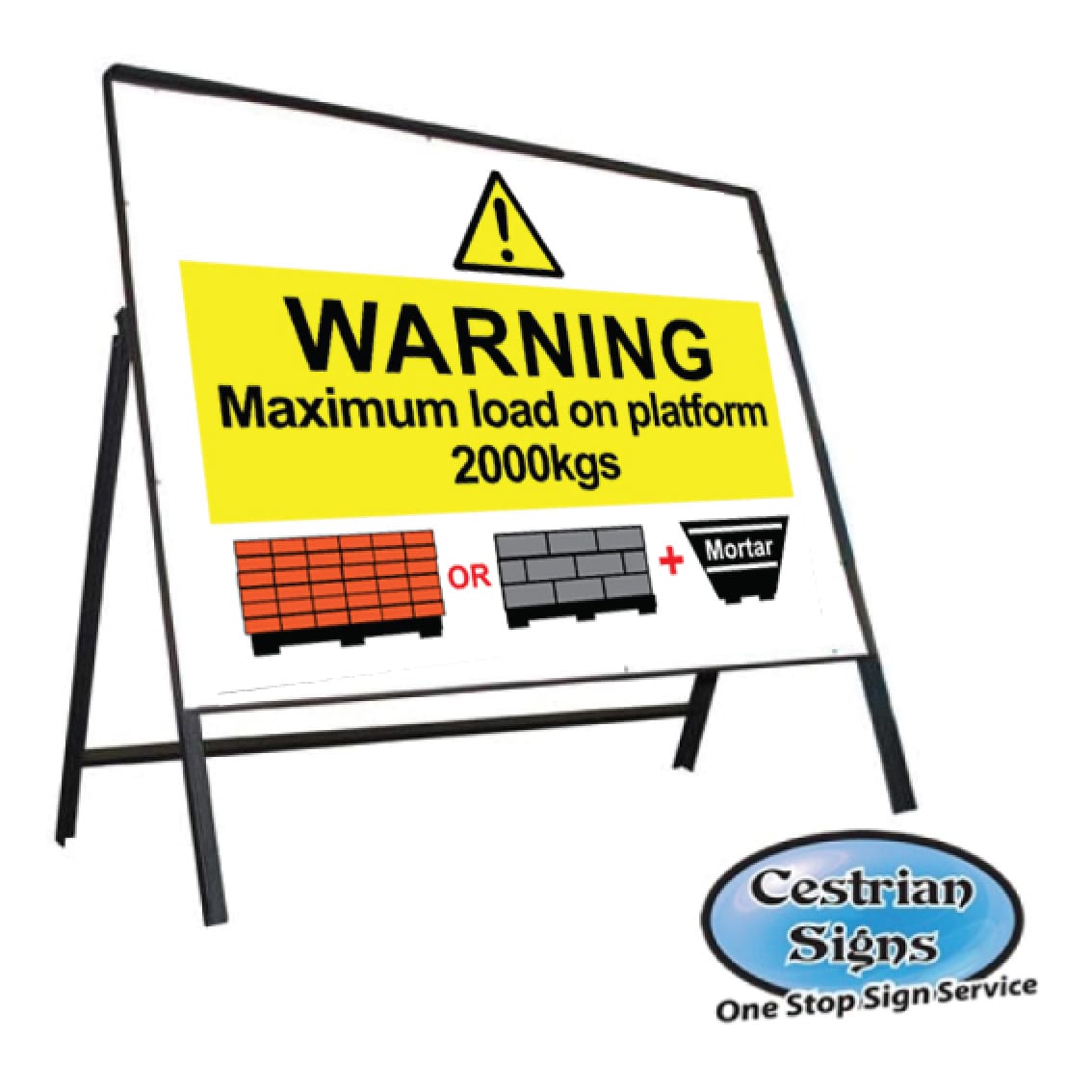 Max load on platform stanchion sign | Cestrian Signs