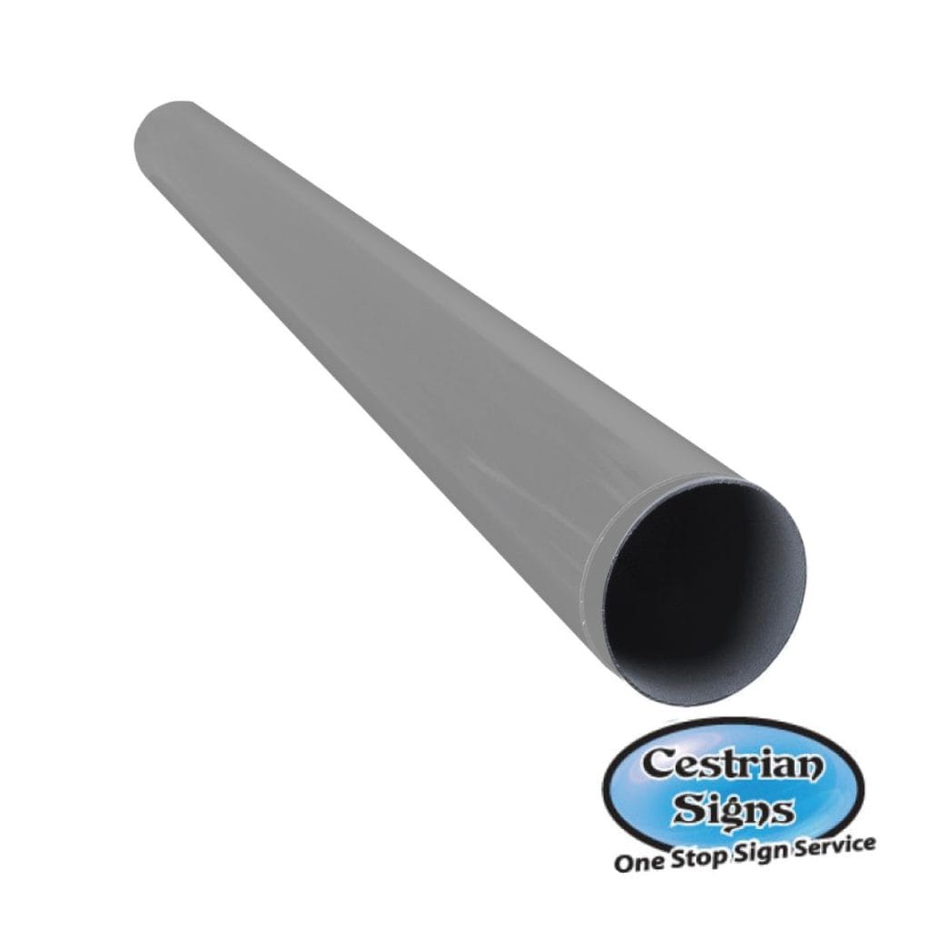 Grey powder coated aluminium sign pole 76mm | Cestrian Signs