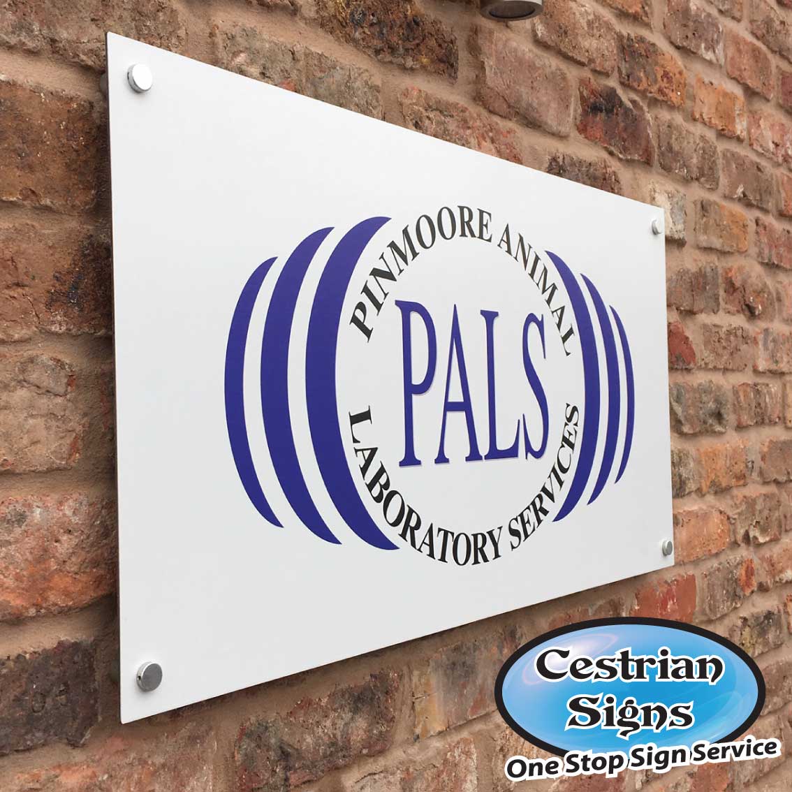 Aluminium Office Sign on Panel Supports - - Cestrian Signs