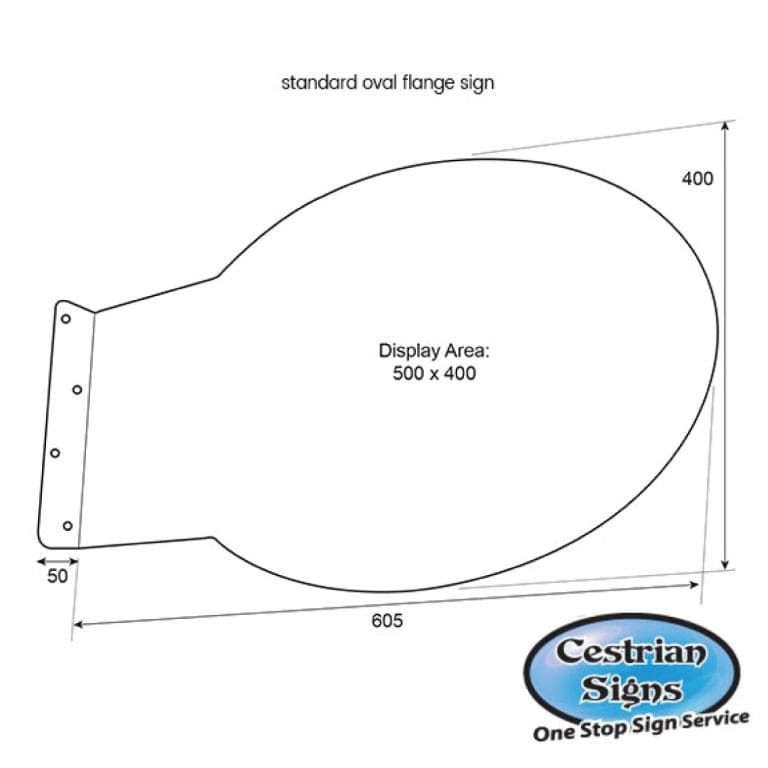 Projecting Shop Sign Oval - Cestrian Signs