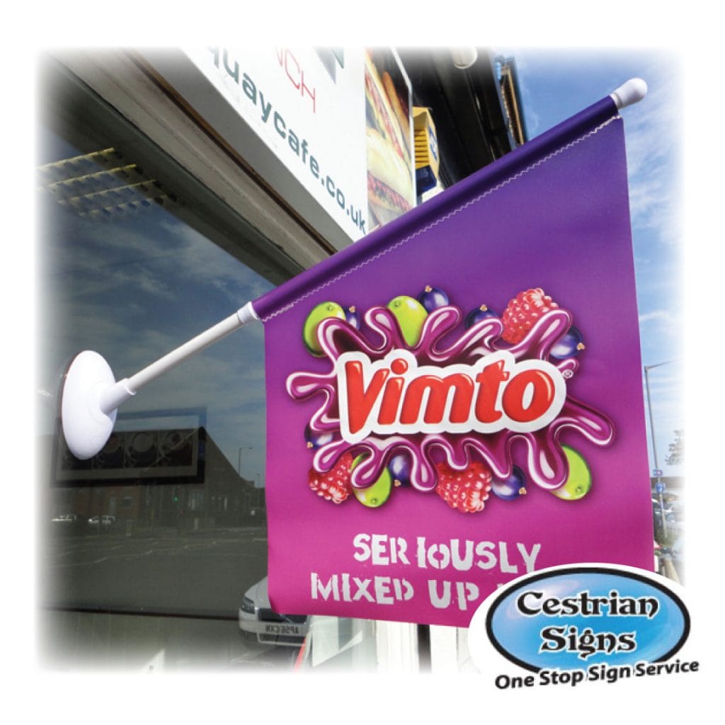Window Mounted Shop Flag Pole | Cestrian Signs