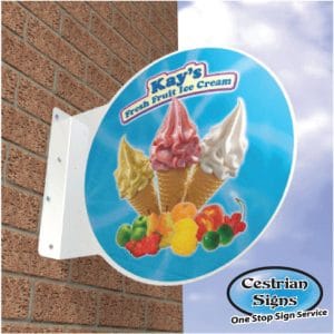 Projecting Shop Sign Round - Cestrian Signs