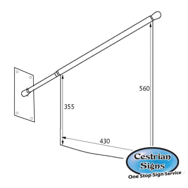 Wall Mounted Shop Flag Pole - Cestrian Signs