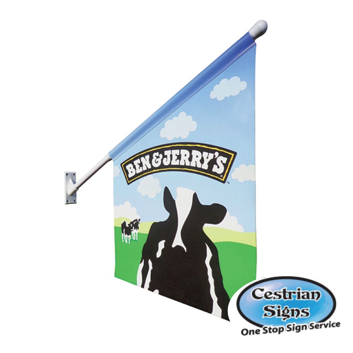 Wall Mounted Shop Flag Pole | Cestrian Signs
