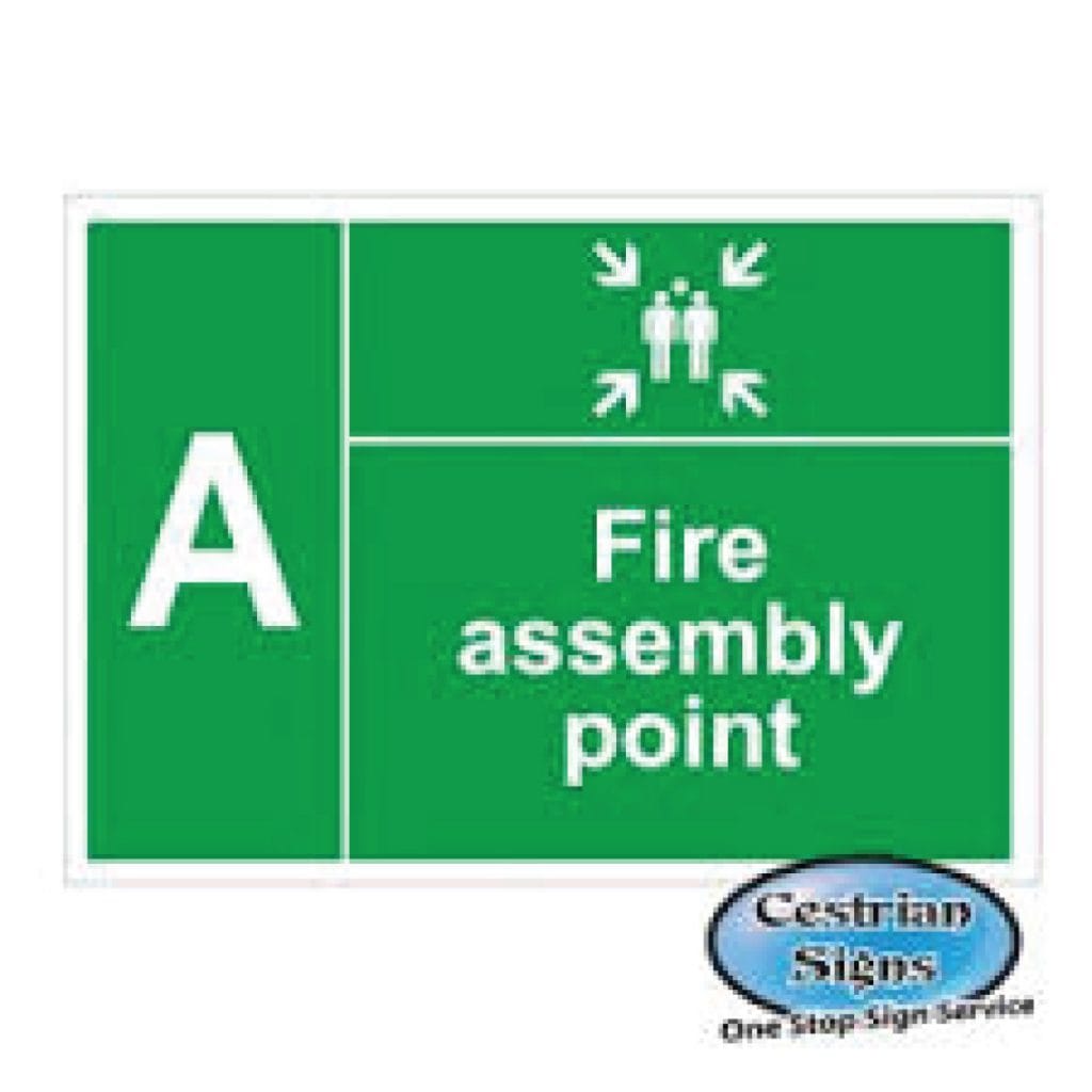 Fire assembly point A safety signs 600mm x 400mm - - Cestrian Signs