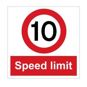10 mph Speed limit signs 900 mm x 900 mm | Cestrian Signs