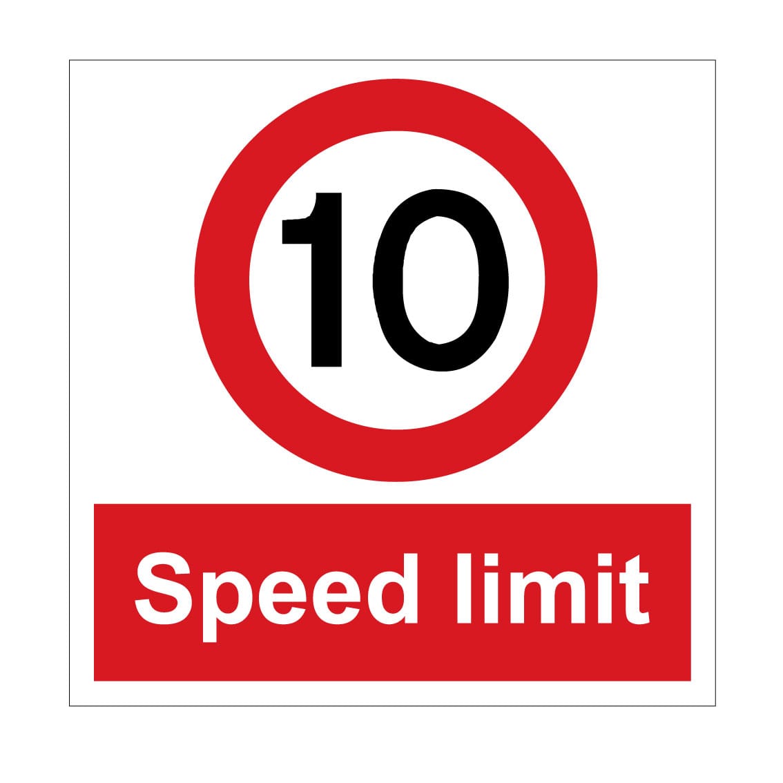10 mph Speed limit signs 450 mm x 450 mm - Cestrian Signs