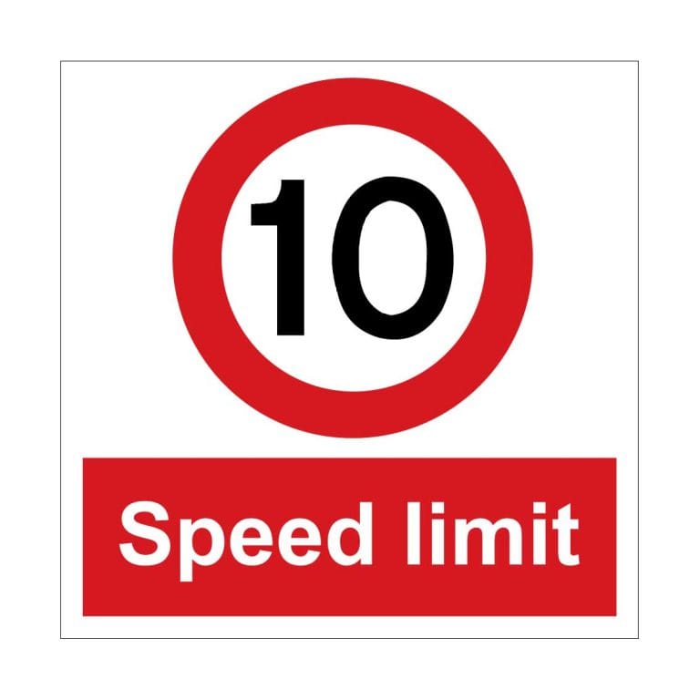 10 mph Speed limit signs 600 mm x 600 mm - Cestrian Signs