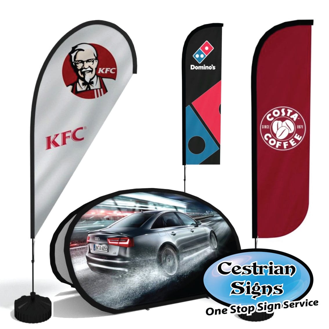 Printed Wind Flags | Branded Business Flags | Cestrian Signs