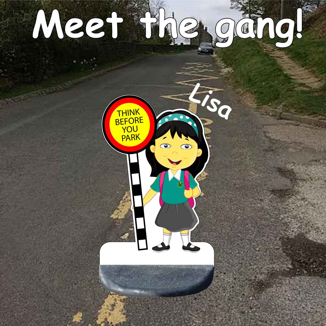 School no parking pavement sign emily | Cestrian Signs