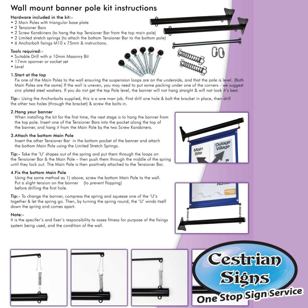 Projecting Wall Mounted Banner System 900 mm - - Cestrian Signs