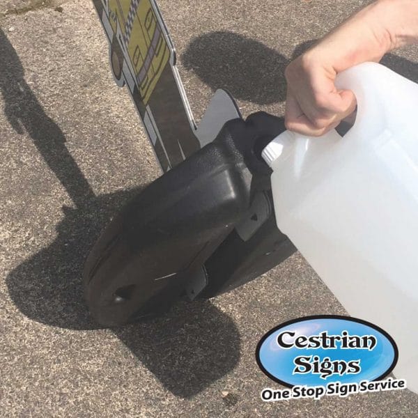 Aqua-flex water filled sign base - - Cestrian Signs