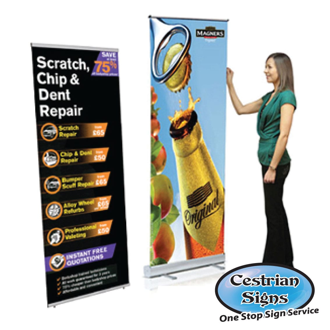 Pull up Banners 800 mm Wide | Promotional Banners - Cestrian Signs