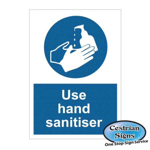 Use hand sanitiser sign 400mm x 600mm - Cestrian Signs