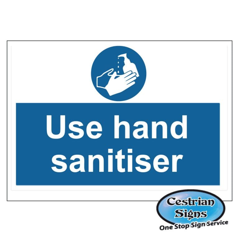 Use hand sanitiser signs 600 x 400mm - Cestrian Signs