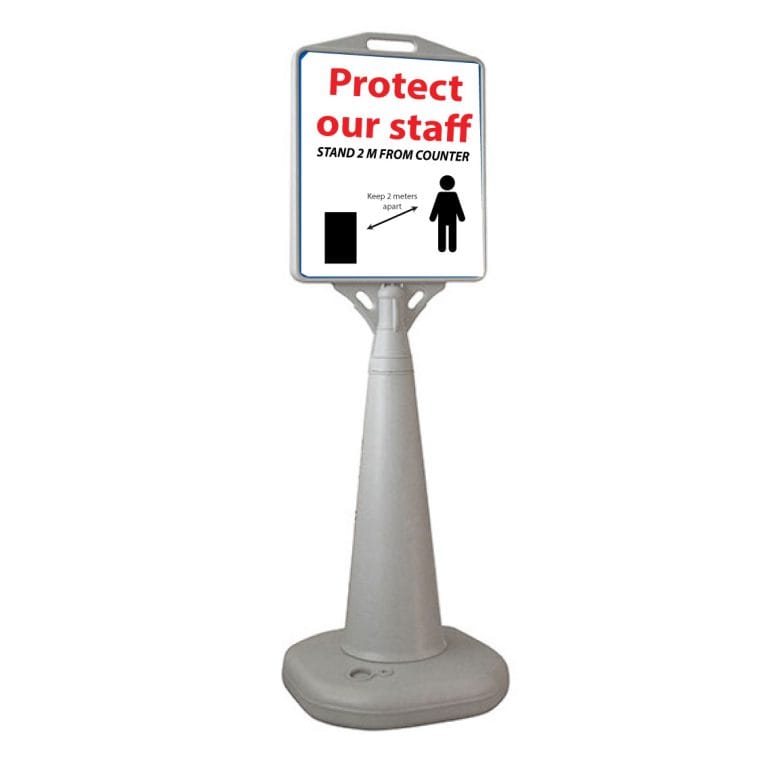 Stand 2 metres from counter sign | Cestrian Signs