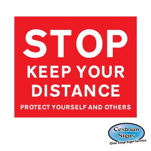 Stop keep your distance floor sticker - - Cestrian Signs