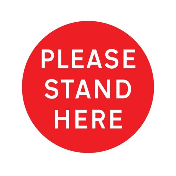 Please stand here floor stickers | Cestrian Signs