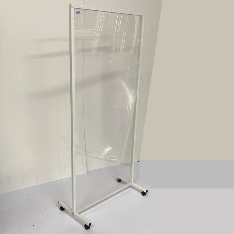 Free standing sneeze screen on wheels - Cestrian Signs