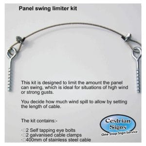 panel swing limiter kit - - Cestrian Signs
