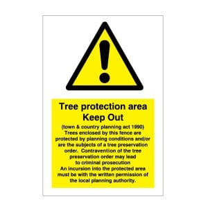 Tree protection keep out sign - Cestrian Signs
