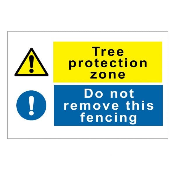 Tree protection do not remove fencing sign - Cestrian Signs